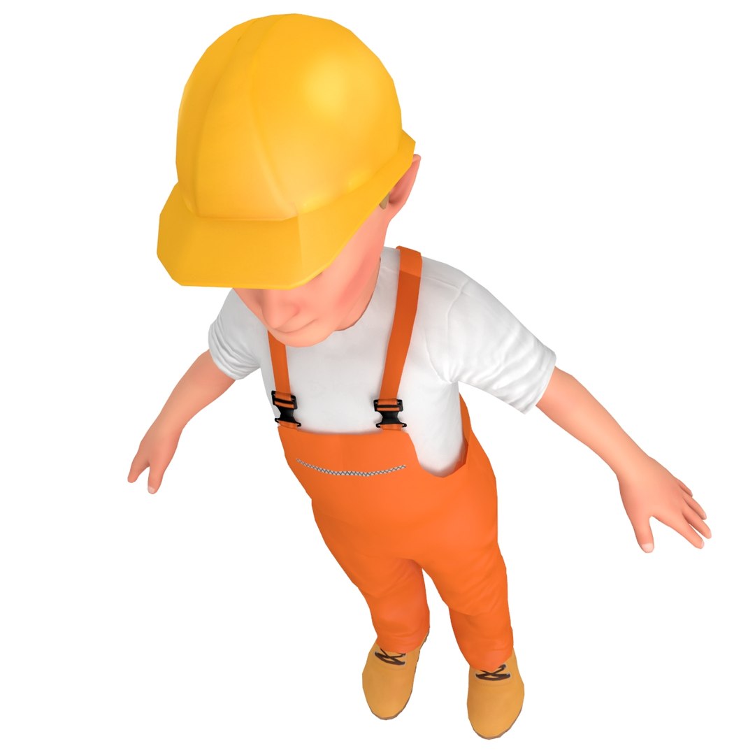 Cartoon Worker 3D Model - TurboSquid 1339282