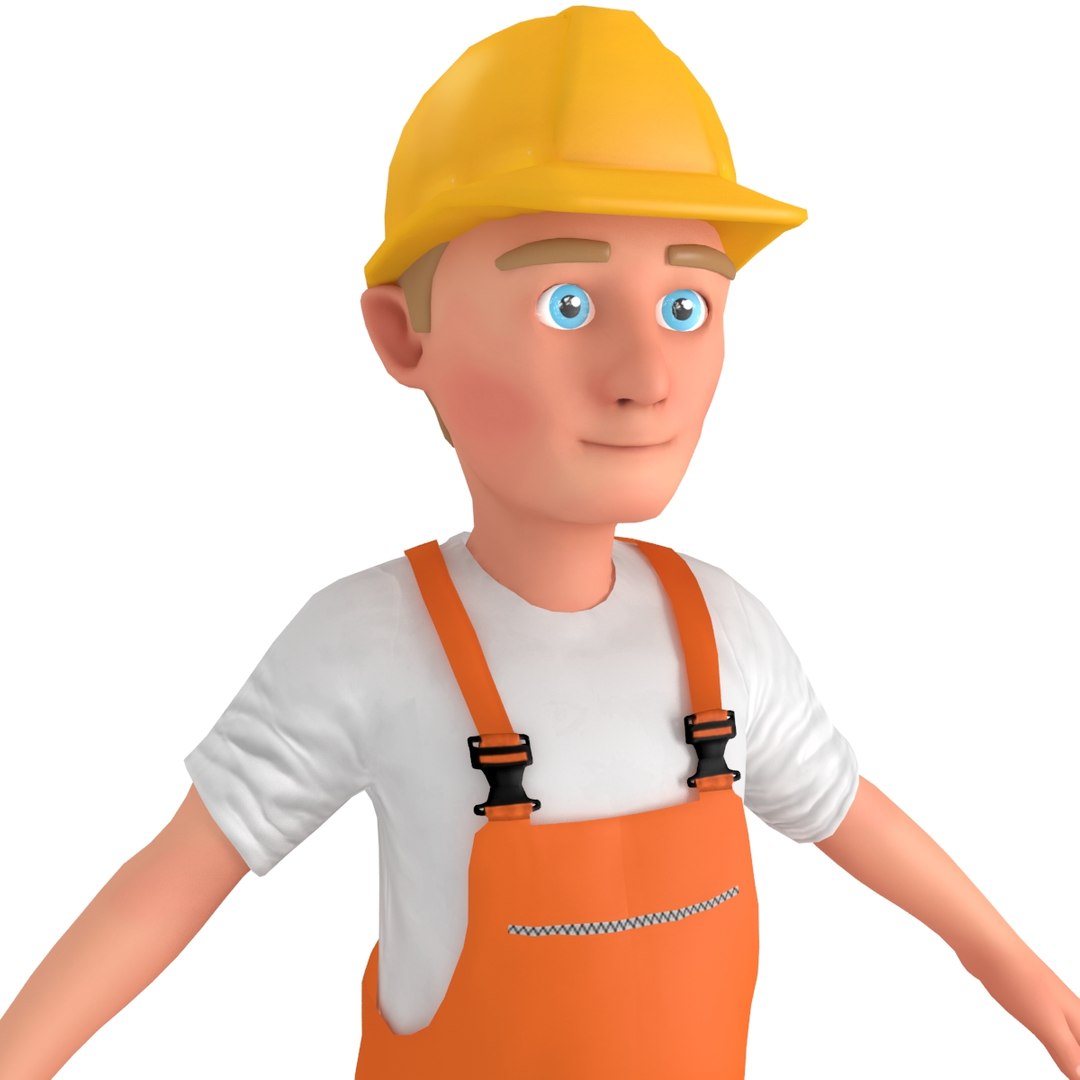 Cartoon Worker 3D Model - TurboSquid 1339282