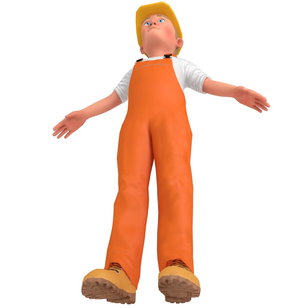 Cartoon Worker 3D Model - TurboSquid 1339282