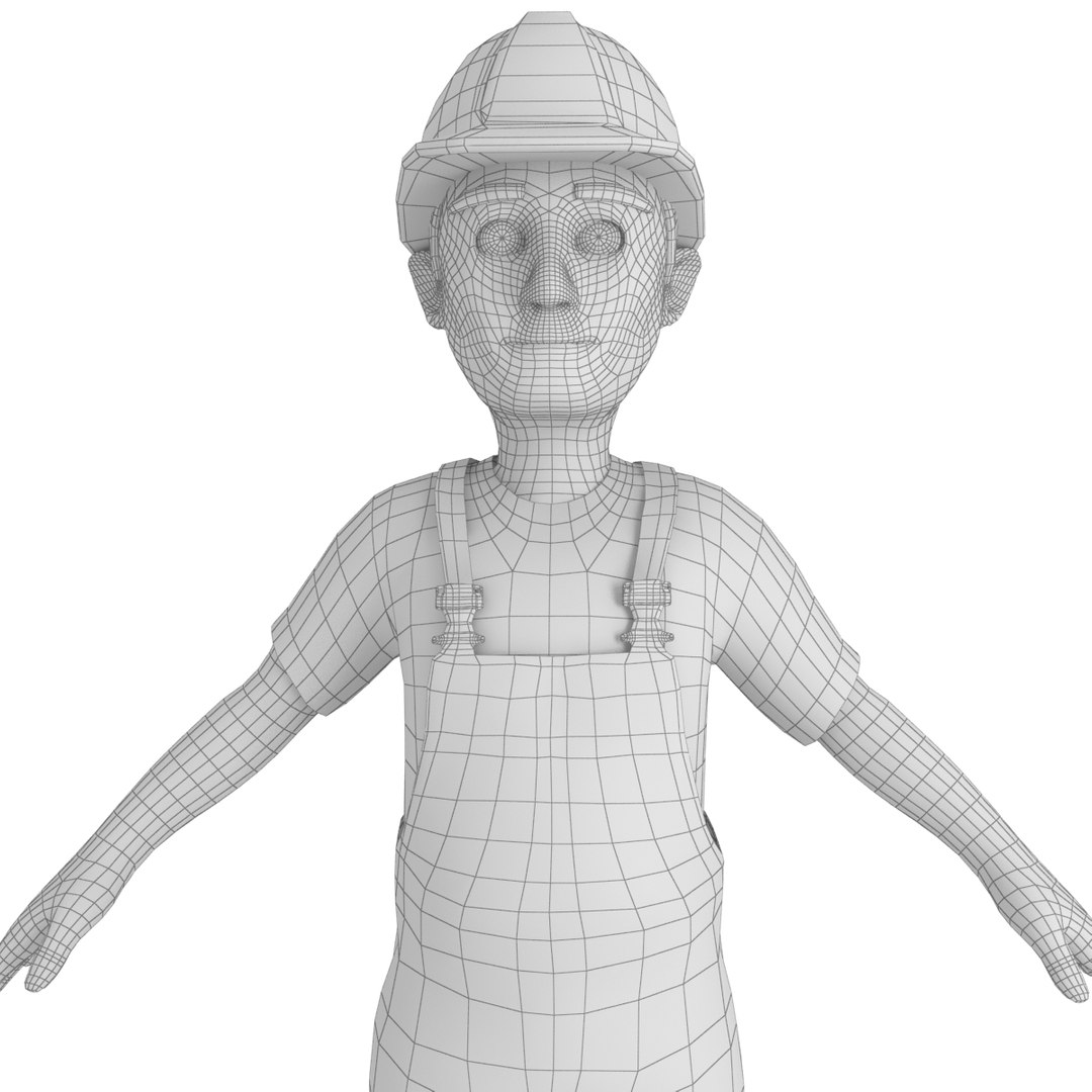 Cartoon Worker 3D Model - TurboSquid 1339282
