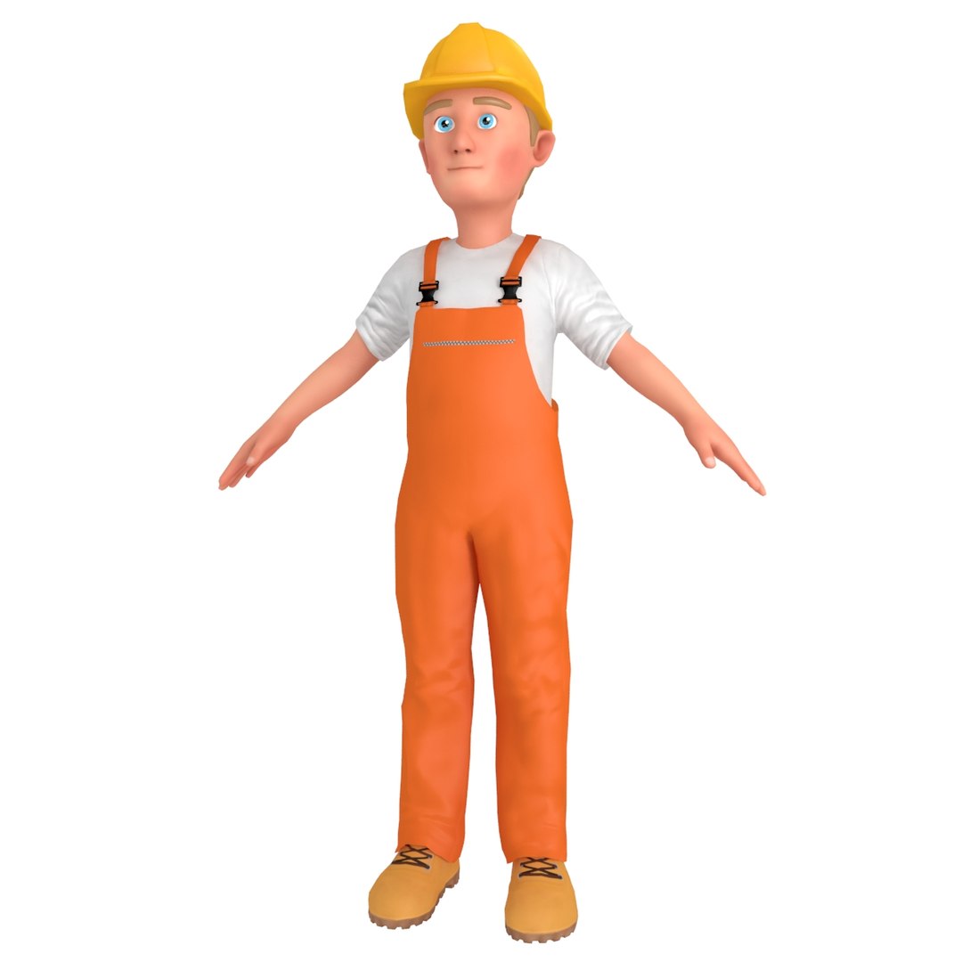 Cartoon Worker 3D Model - TurboSquid 1339282