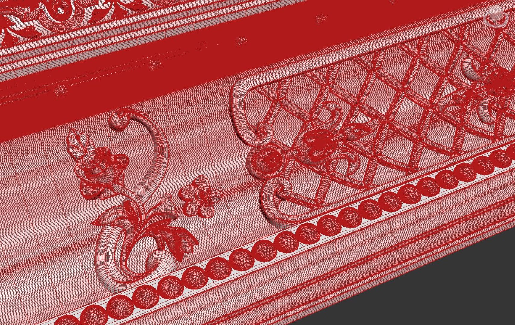 LARGE VICTORIAN CORNICE BAROQUE GYPSUM FOR CNC FABRICATION model ...