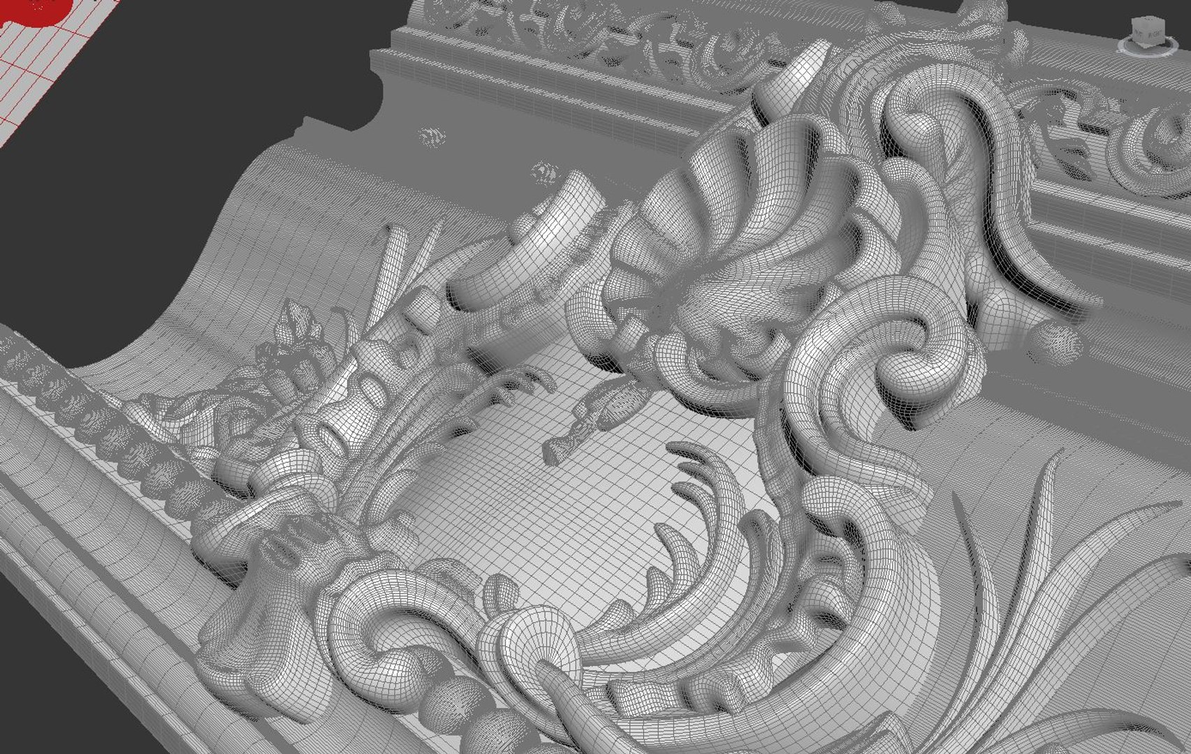 LARGE VICTORIAN CORNICE BAROQUE GYPSUM FOR CNC FABRICATION model ...