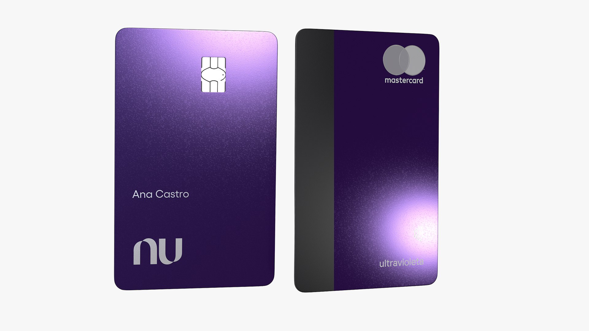 3D Nubank Ultraviolet Mastercard Black Credit Card - TurboSquid 2141794