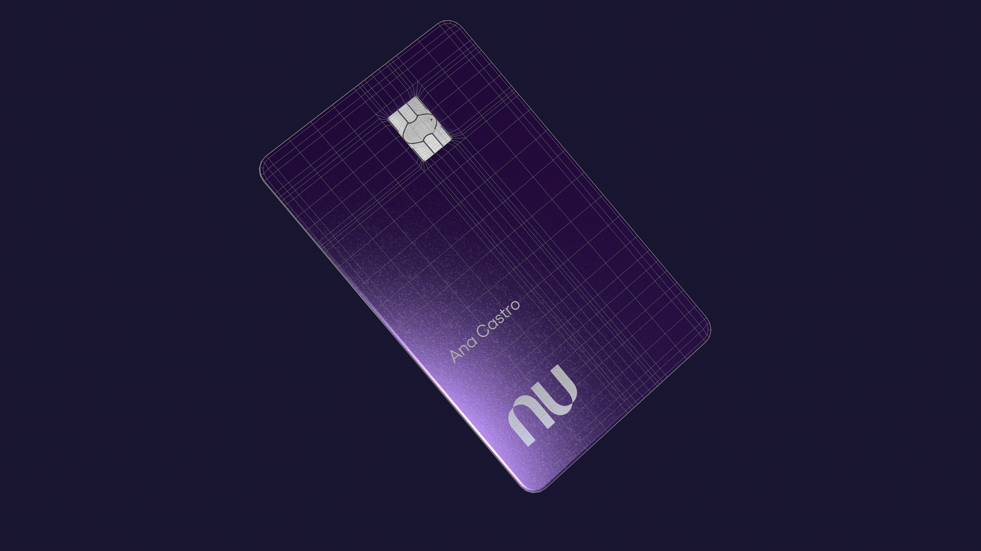 3D Nubank Ultraviolet Mastercard Black Credit Card - TurboSquid 2141794