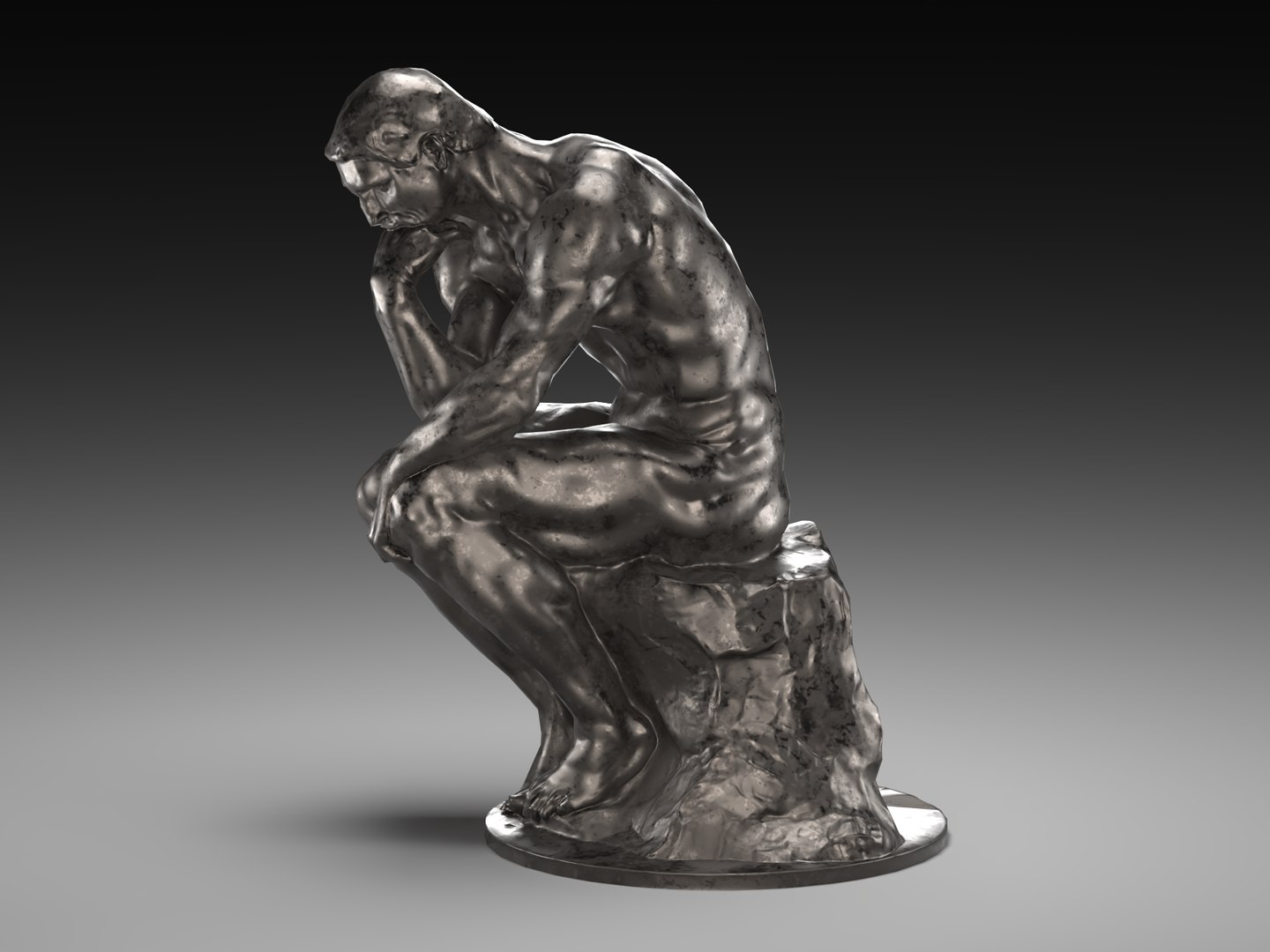 3D The Thinker Model - TurboSquid 2192291