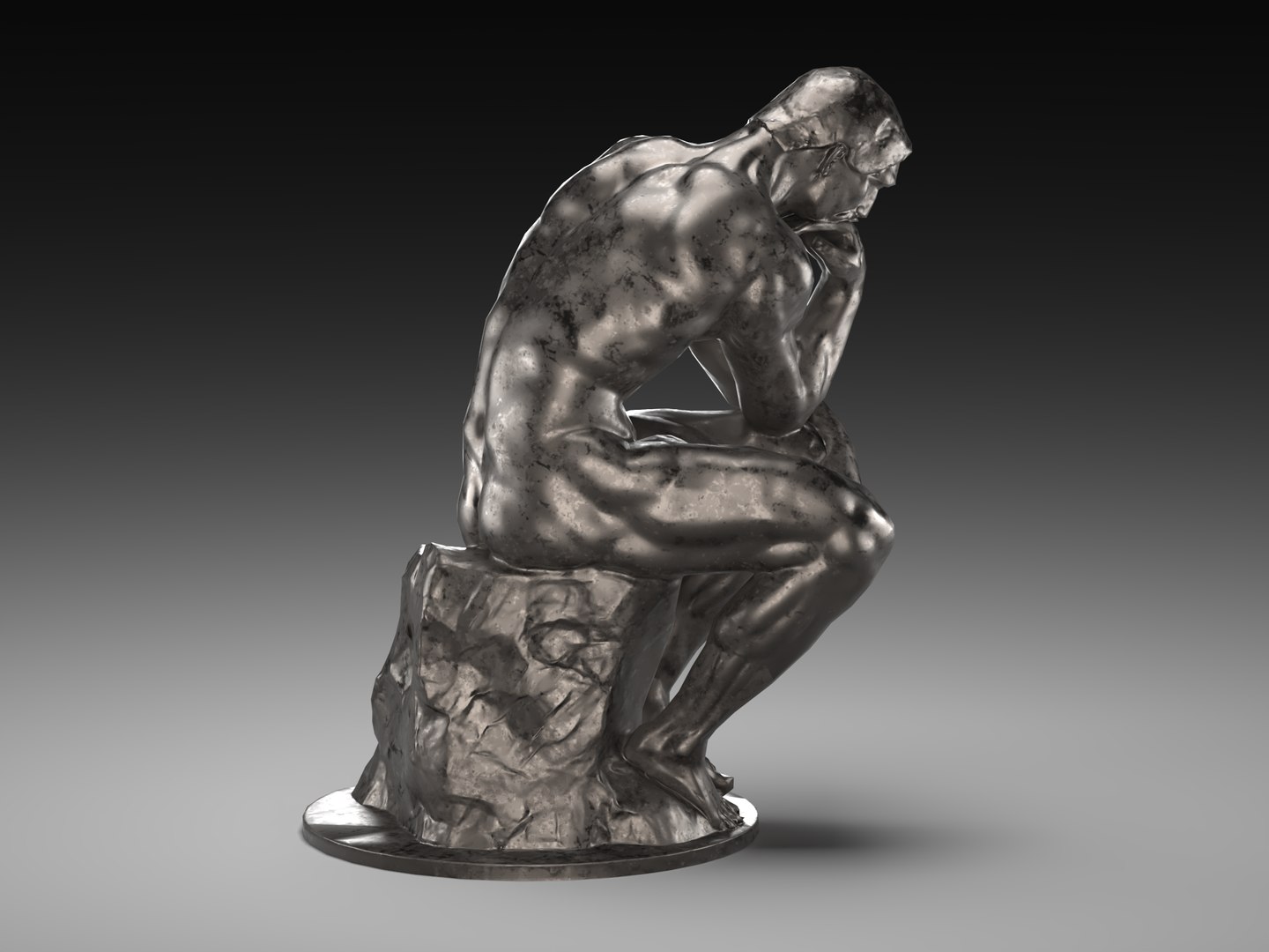 3D The Thinker Model - TurboSquid 2192291
