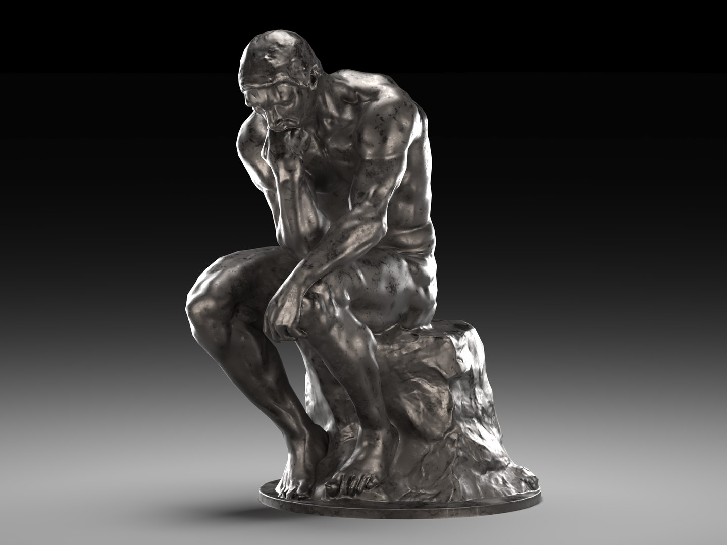 3D The Thinker Model - TurboSquid 2192291