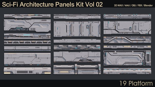 Sci-Fi Architecture Panels Pack vol 02 3D 모델 - TurboSquid 1960935