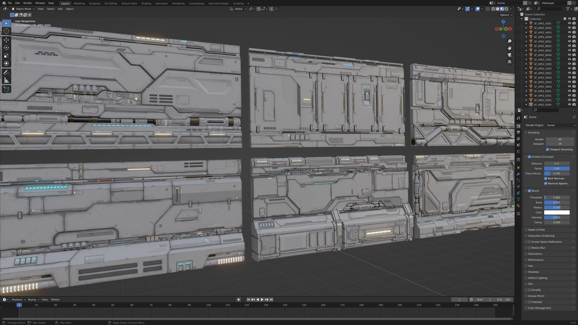 Sci-Fi Architecture Panels Pack Vol 02 Model - TurboSquid 1960935