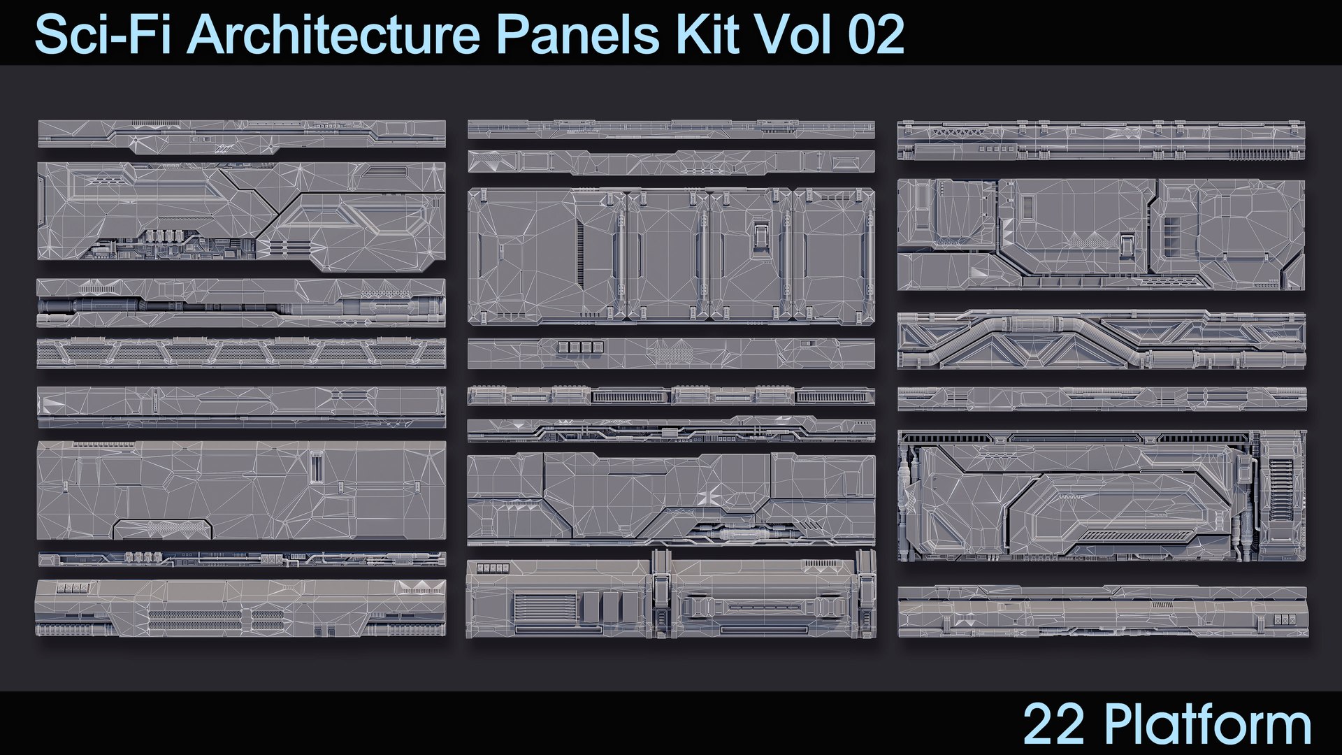 Sci-Fi Architecture Panels Pack Vol 02 Model - TurboSquid 1960935