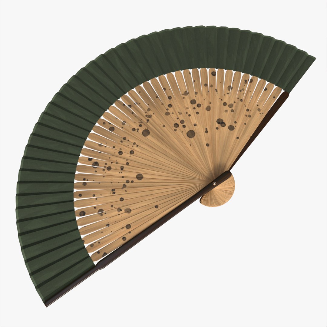 Japanese Bamboo Folding Hand Fan 3D model - TurboSquid 2096022