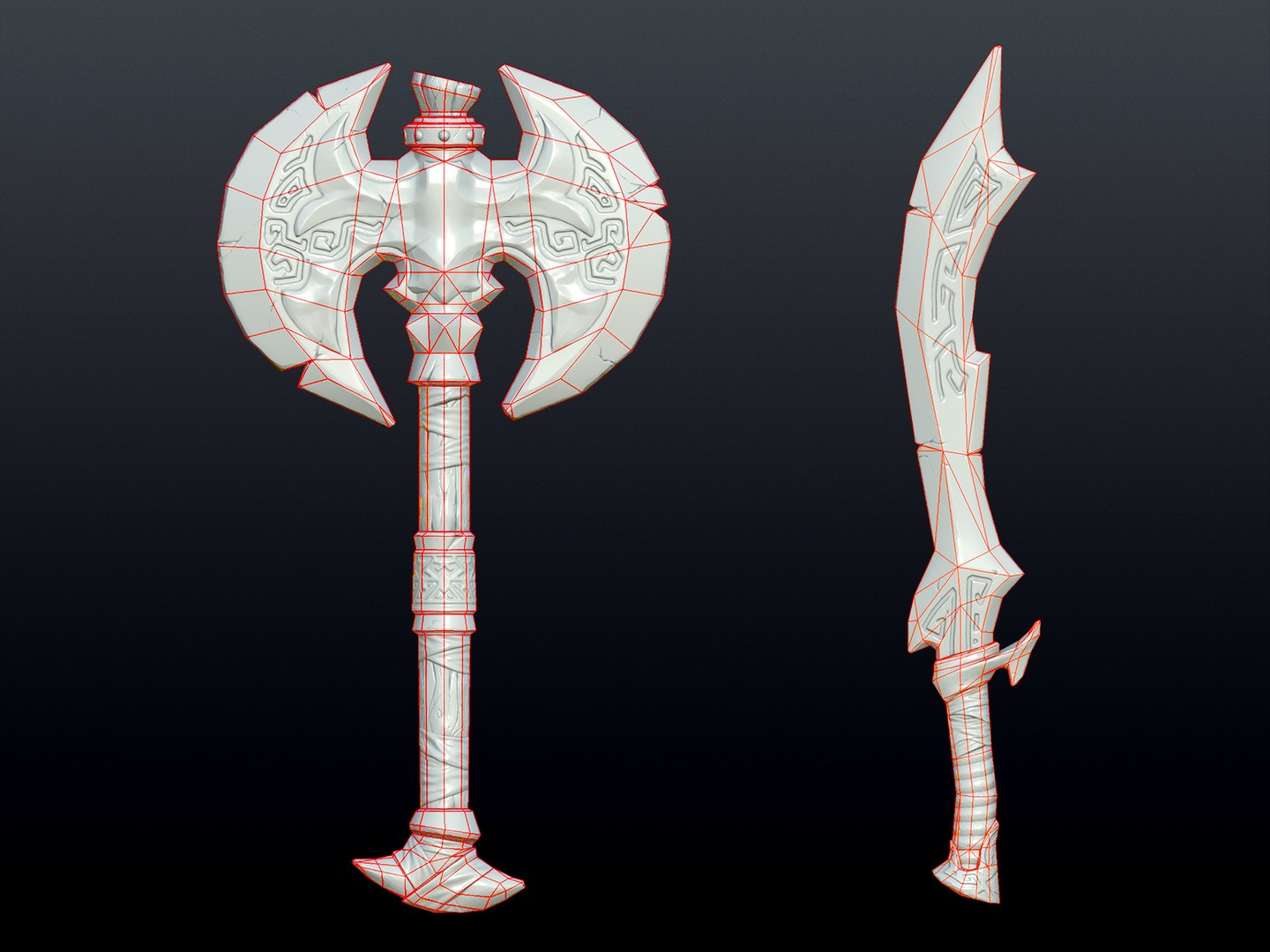 3D Stylized Axe Sword Weapon - TurboSquid 1386175