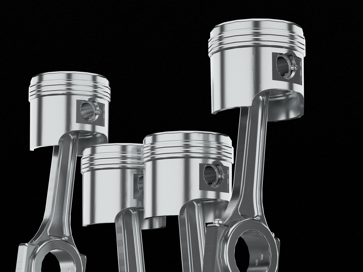 3D 4 Cylinder Inline Engine Pistons Camshaft - TurboSquid 1806483