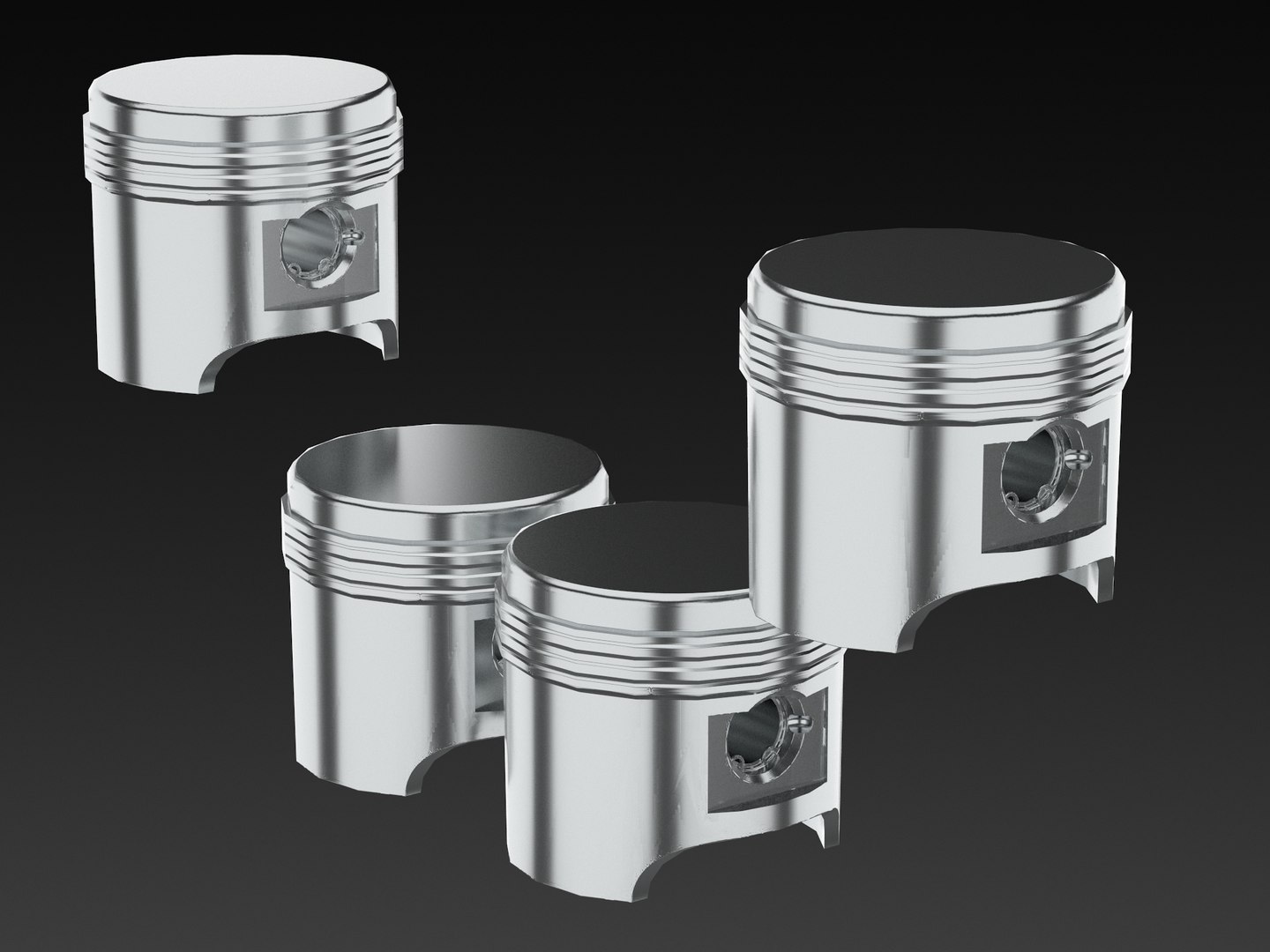 3D 4 Cylinder Inline Engine Pistons Camshaft - TurboSquid 1806483