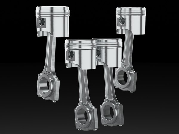 3D 4 cylinder inline engine pistons camshaft - TurboSquid 1806483