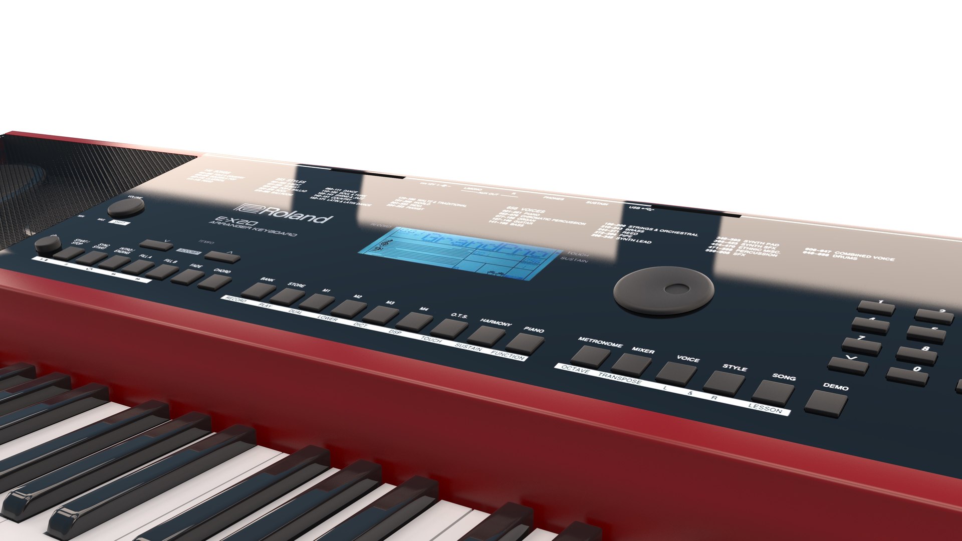 Roland Keyboard Red Clour Model - TurboSquid 1841079