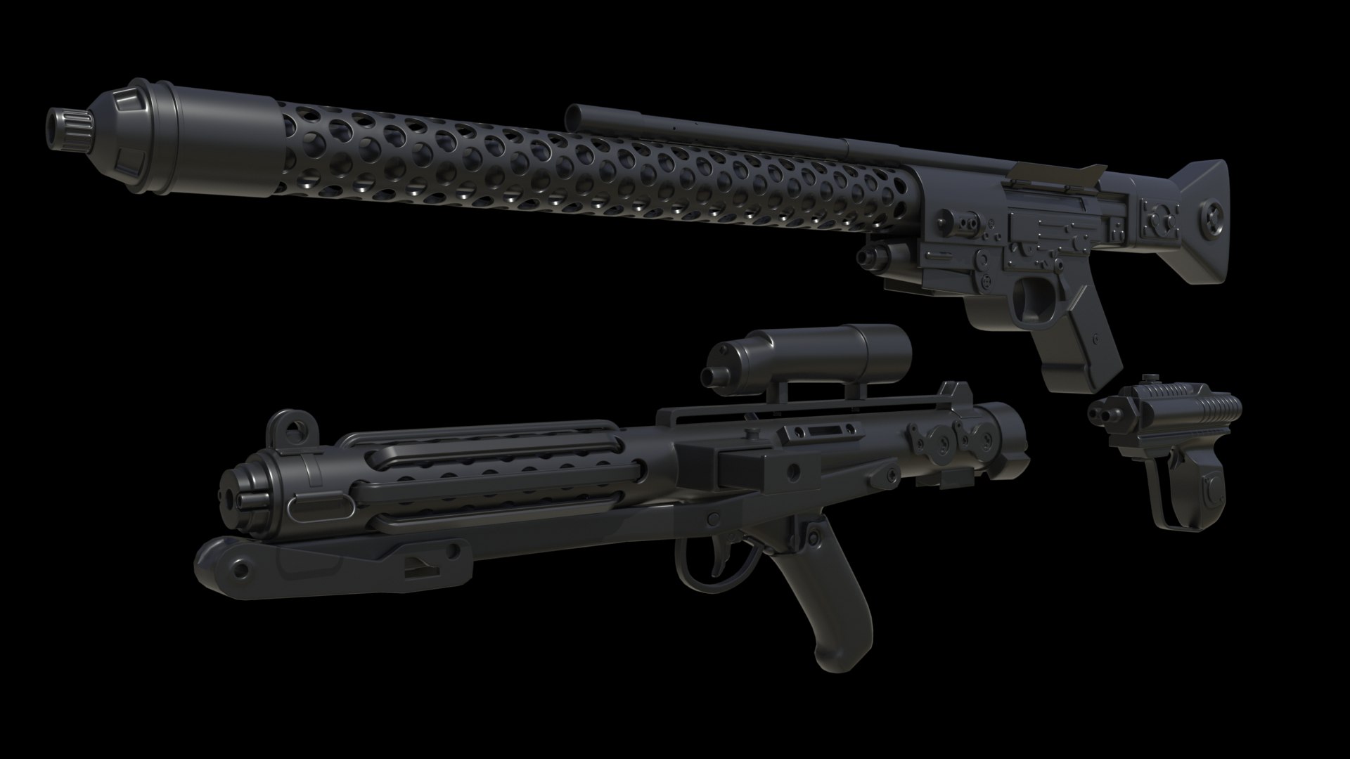 modelo 3d Modelo 3D de blásters mandalorianos de Star Wars - TurboSquid ...