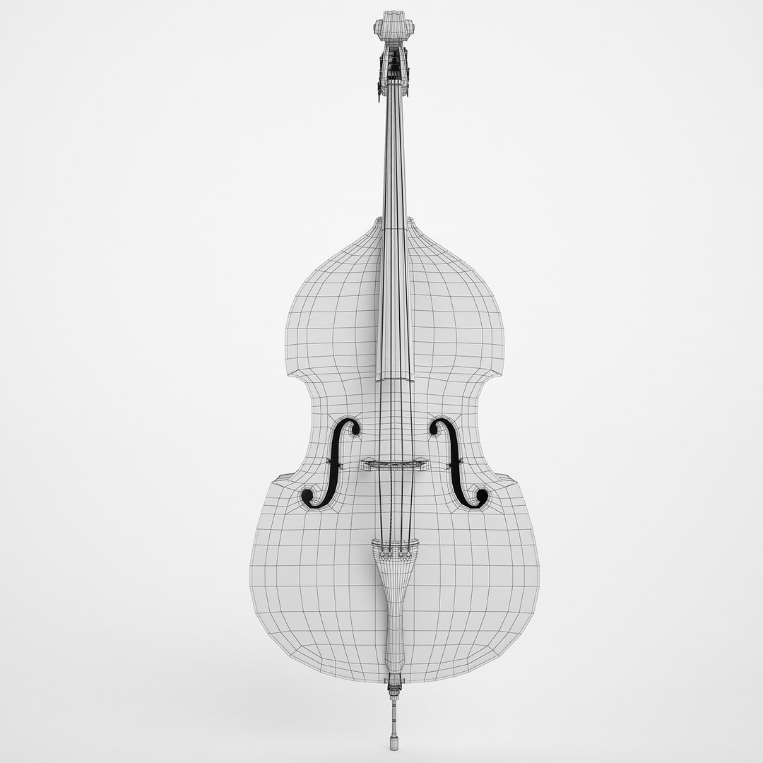 3d double bass black model
