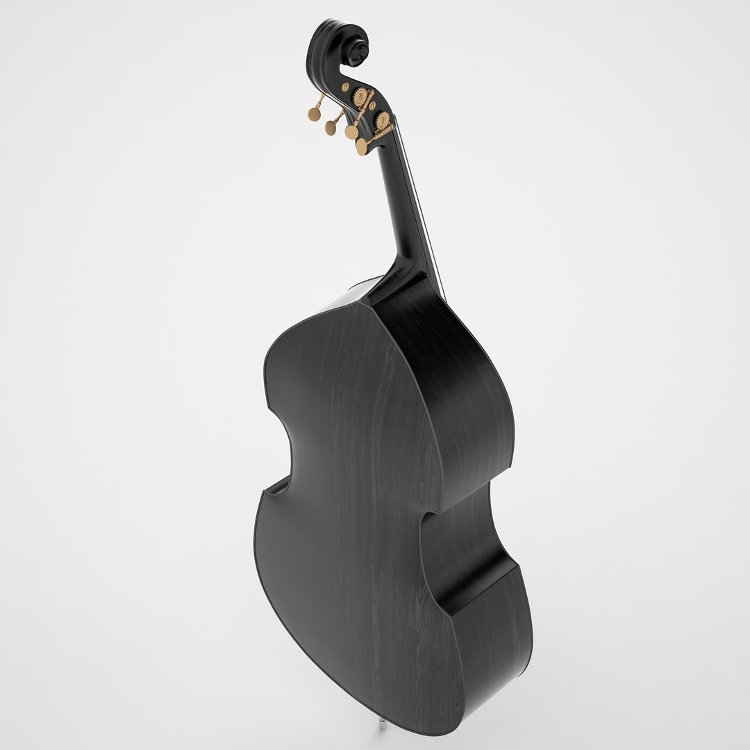 3d double bass black model