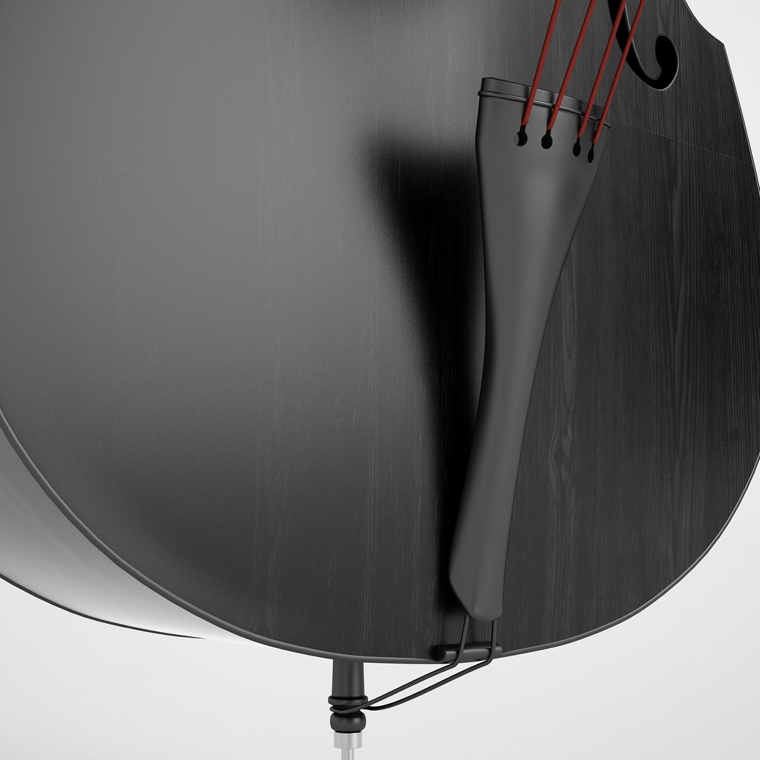 3d double bass black model