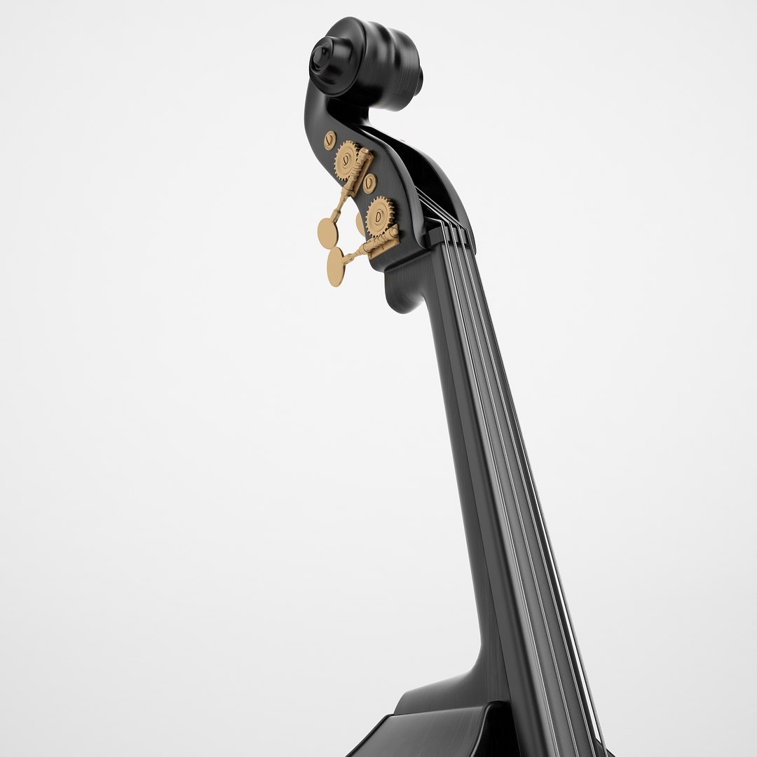 3d double bass black model