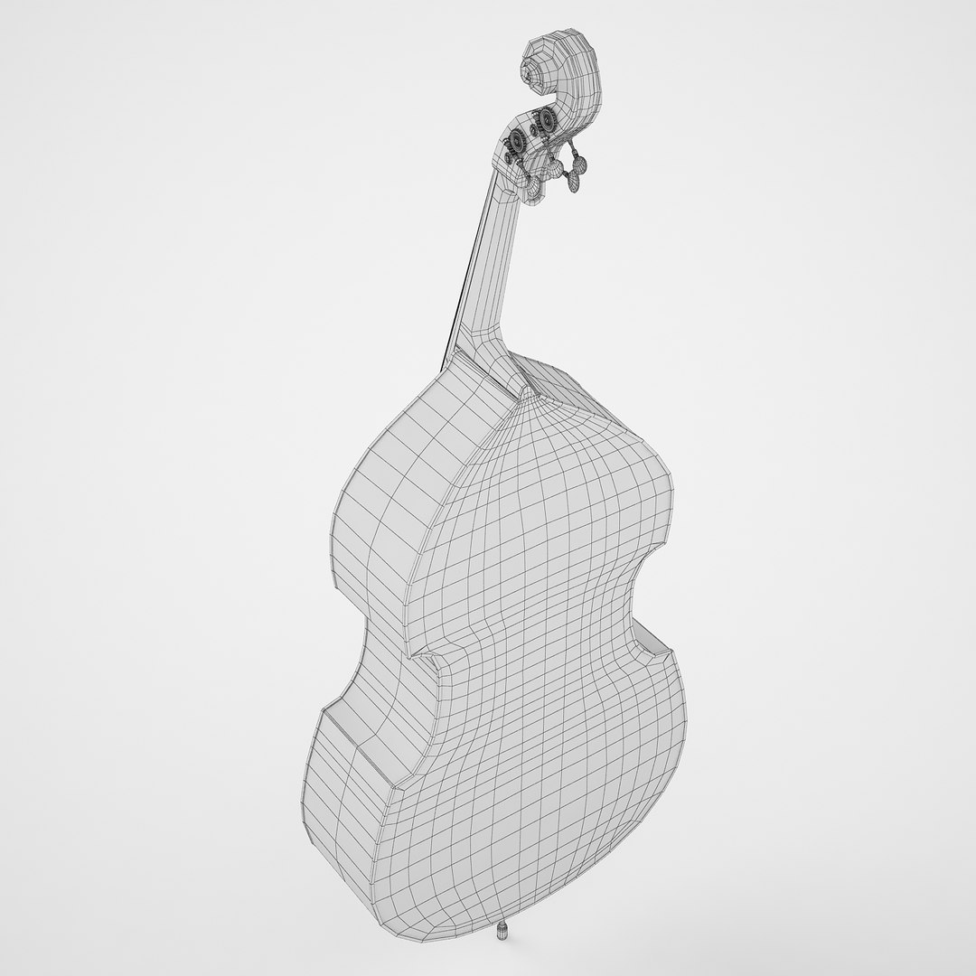 3d double bass black model