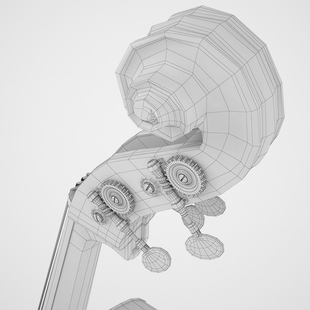 3d double bass black model