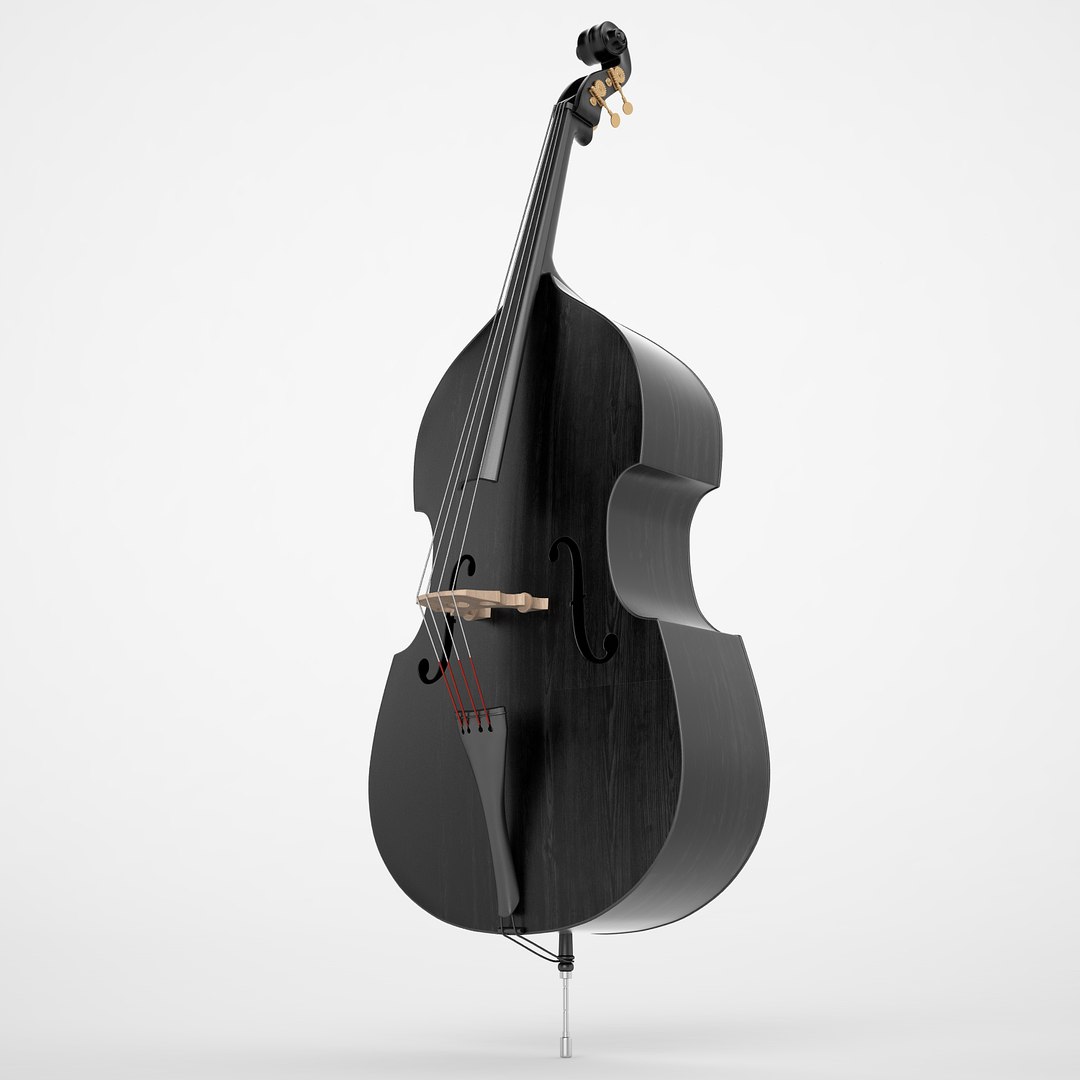 3d double bass black model