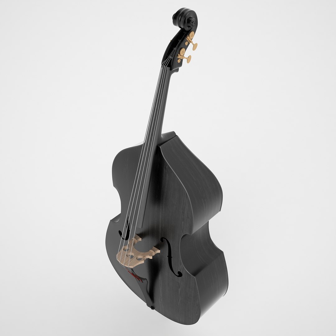 3d double bass black model