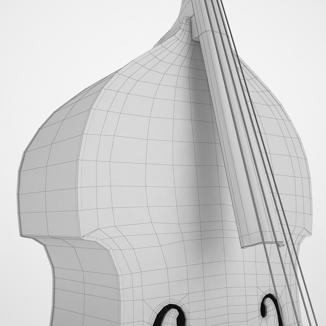 3d double bass black model