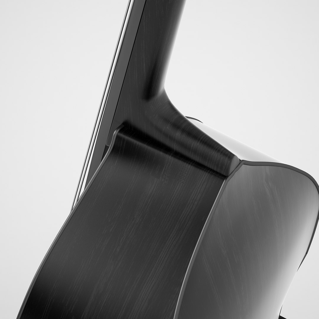 3d double bass black model