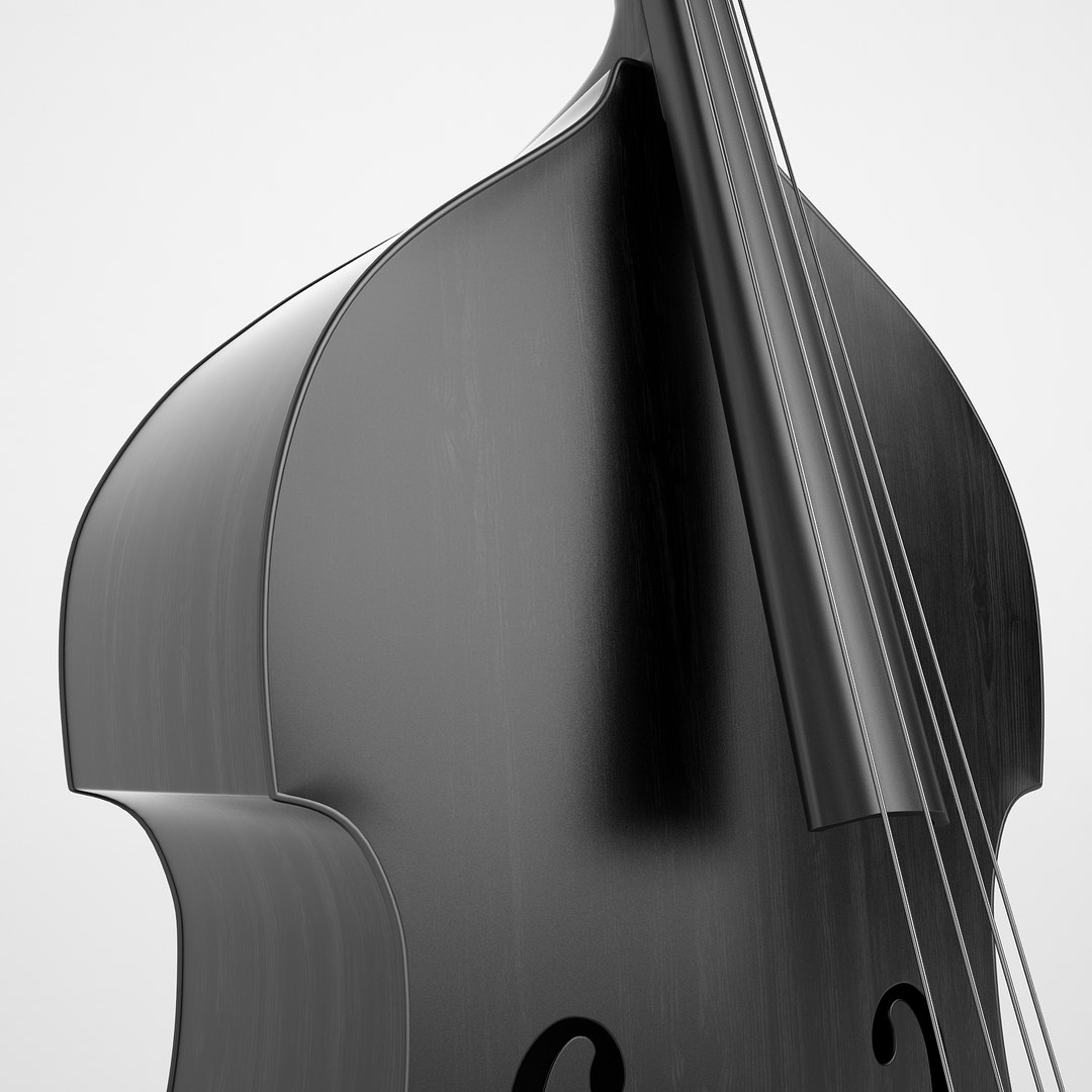 3d double bass black model