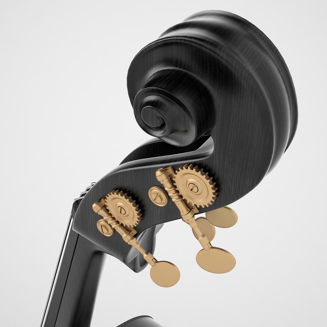 3d double bass black model