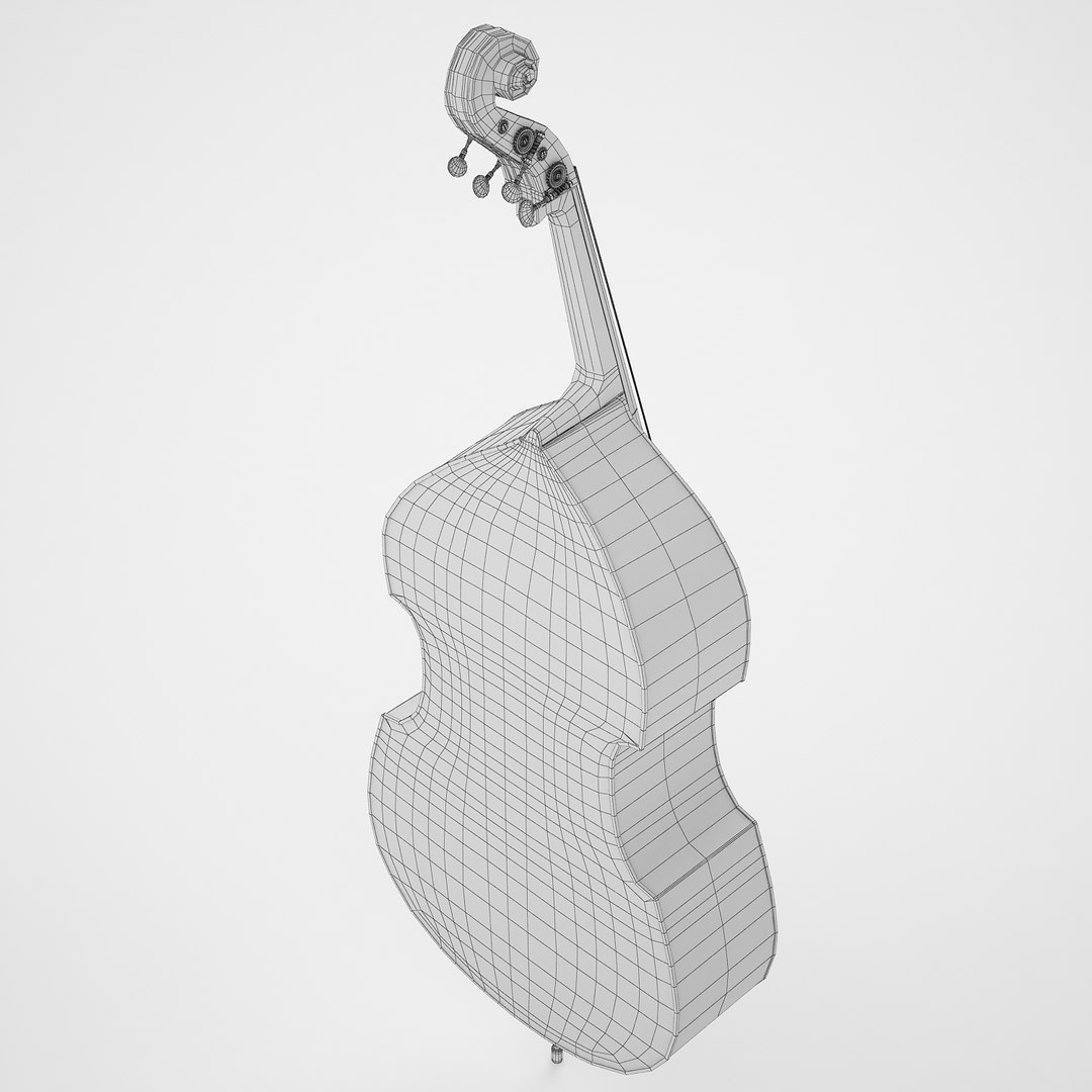 3d double bass black model