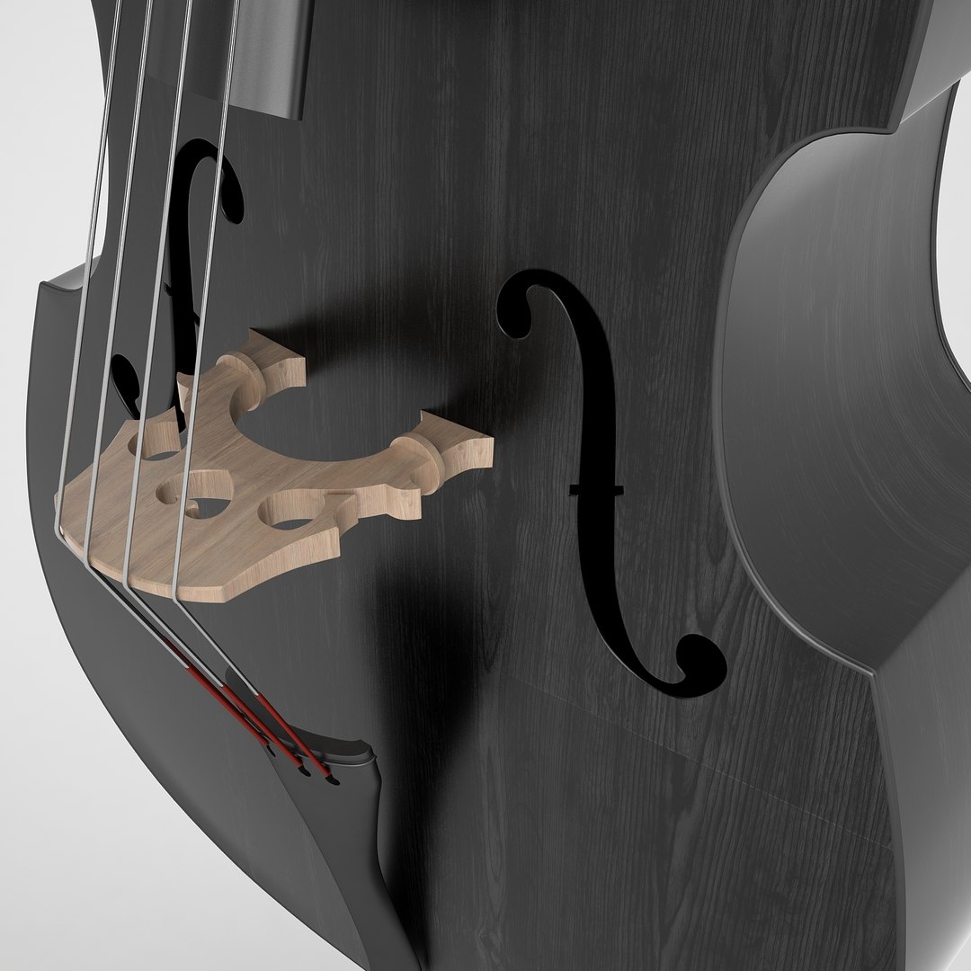 3d double bass black model