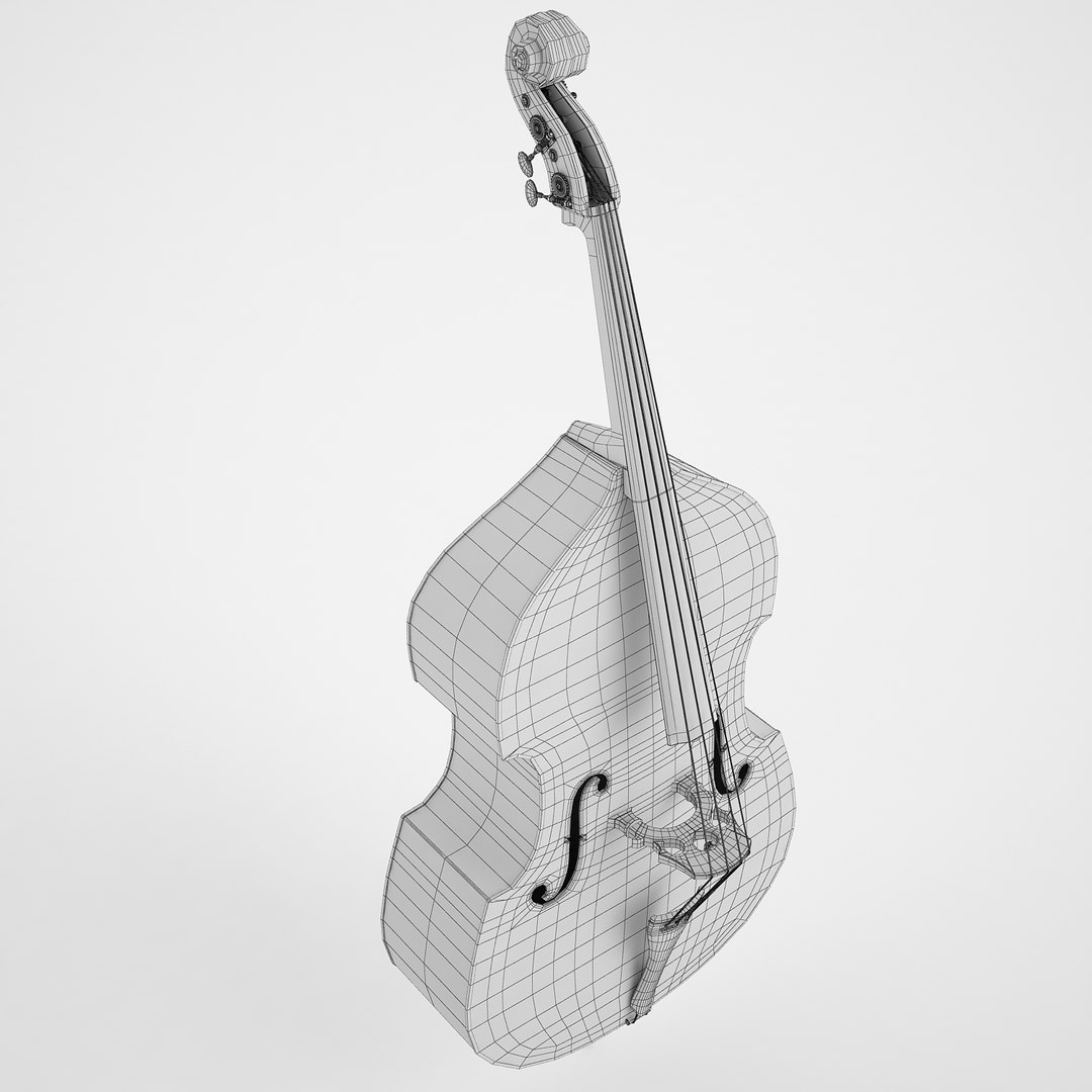3d double bass black model
