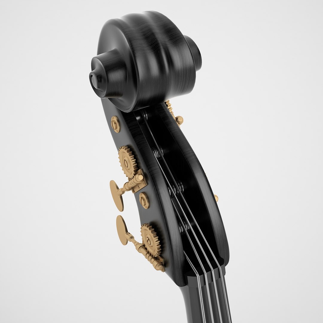 3d double bass black model