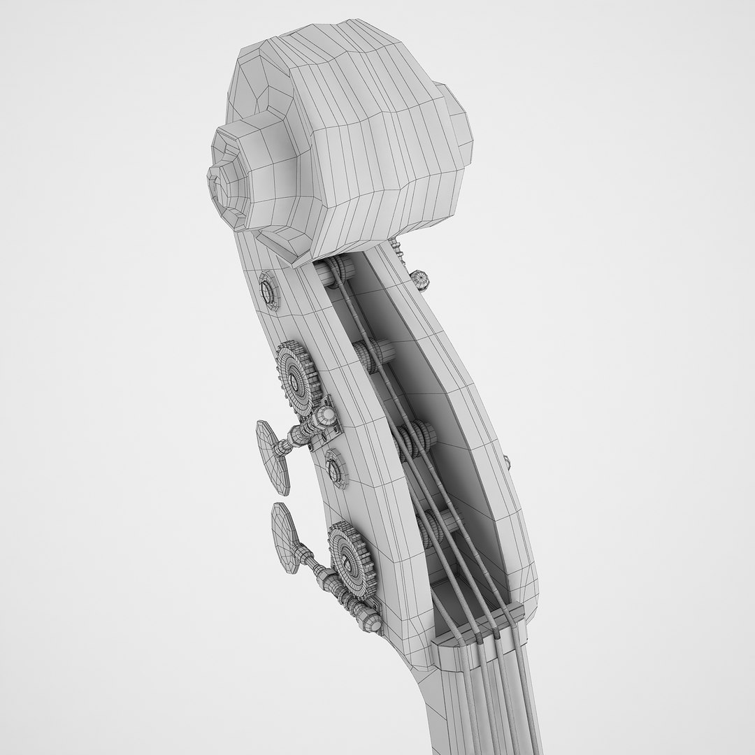 3d double bass black model