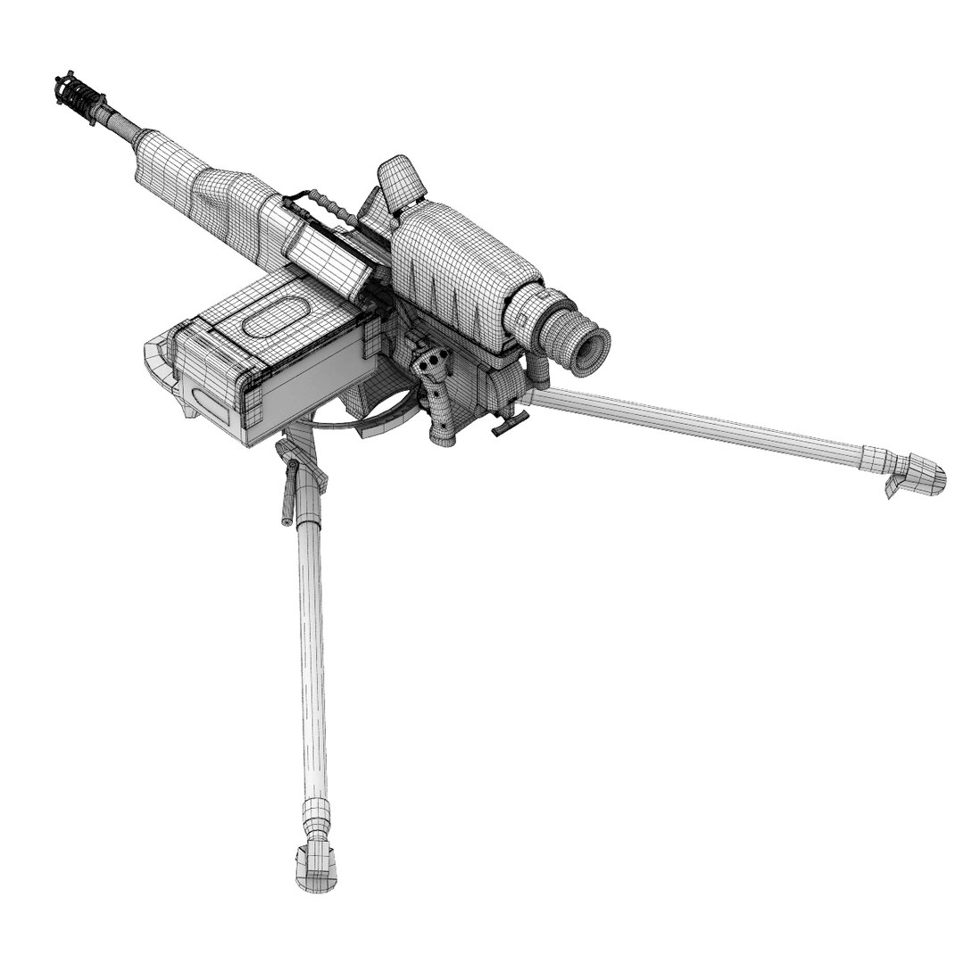 Xm307 Machine Gun 3d Max