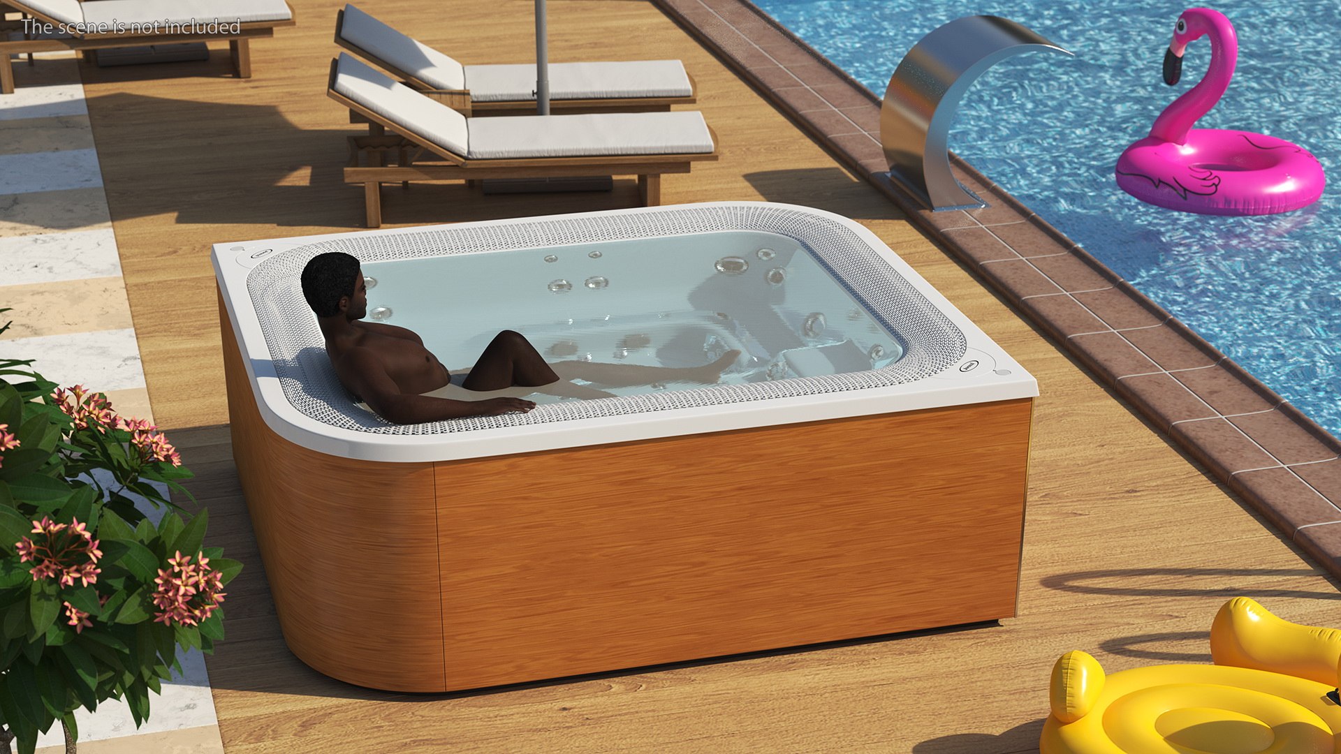 3D African American Man in Jacuzzi Virtus Hot Tub Rigged model ...