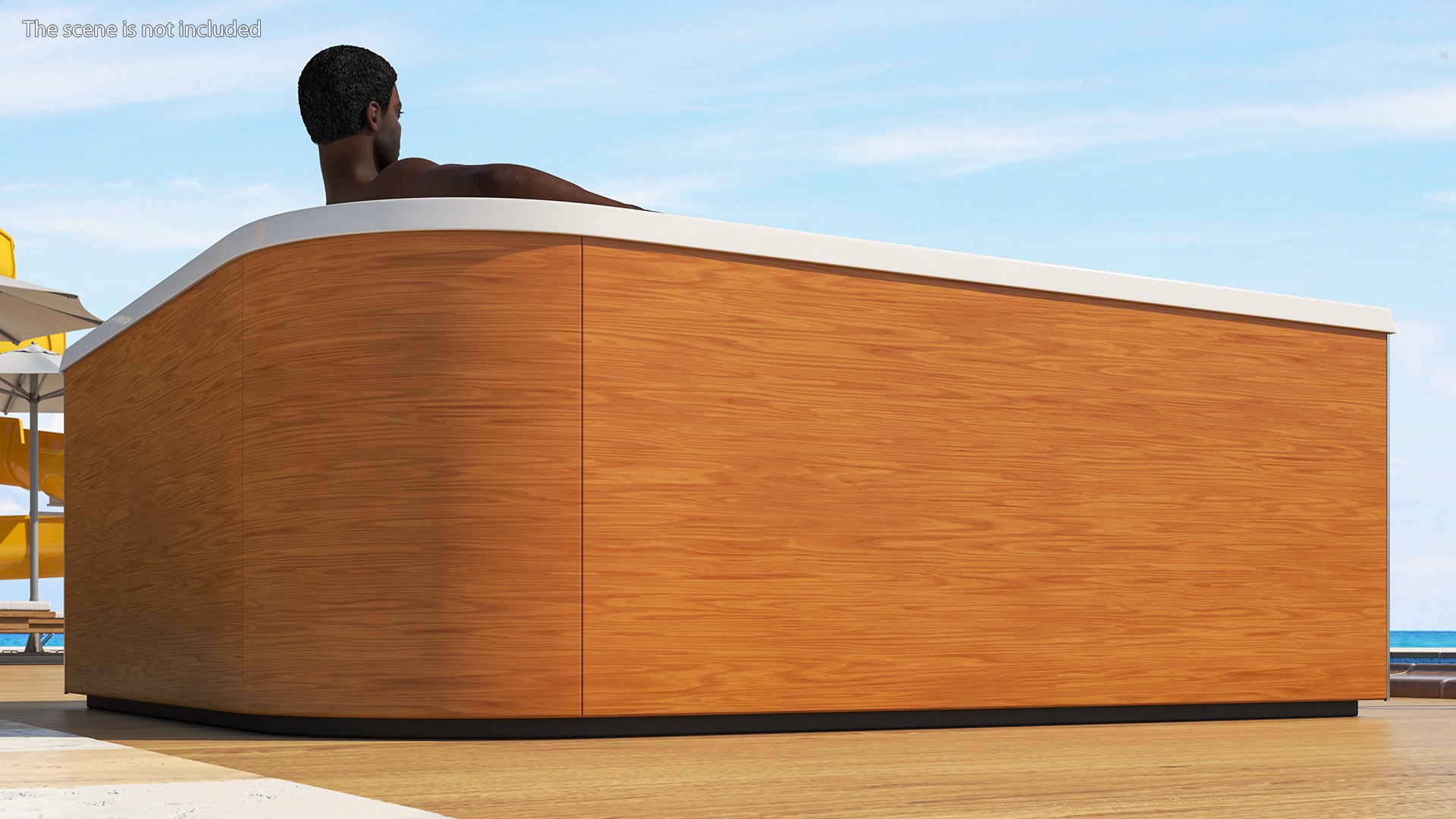 3D African American Man in Jacuzzi Virtus Hot Tub Rigged model ...