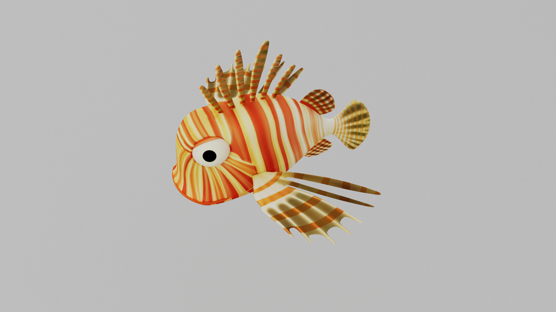 Lion Fish Cartoon Animate 3D Model - TurboSquid 2362335