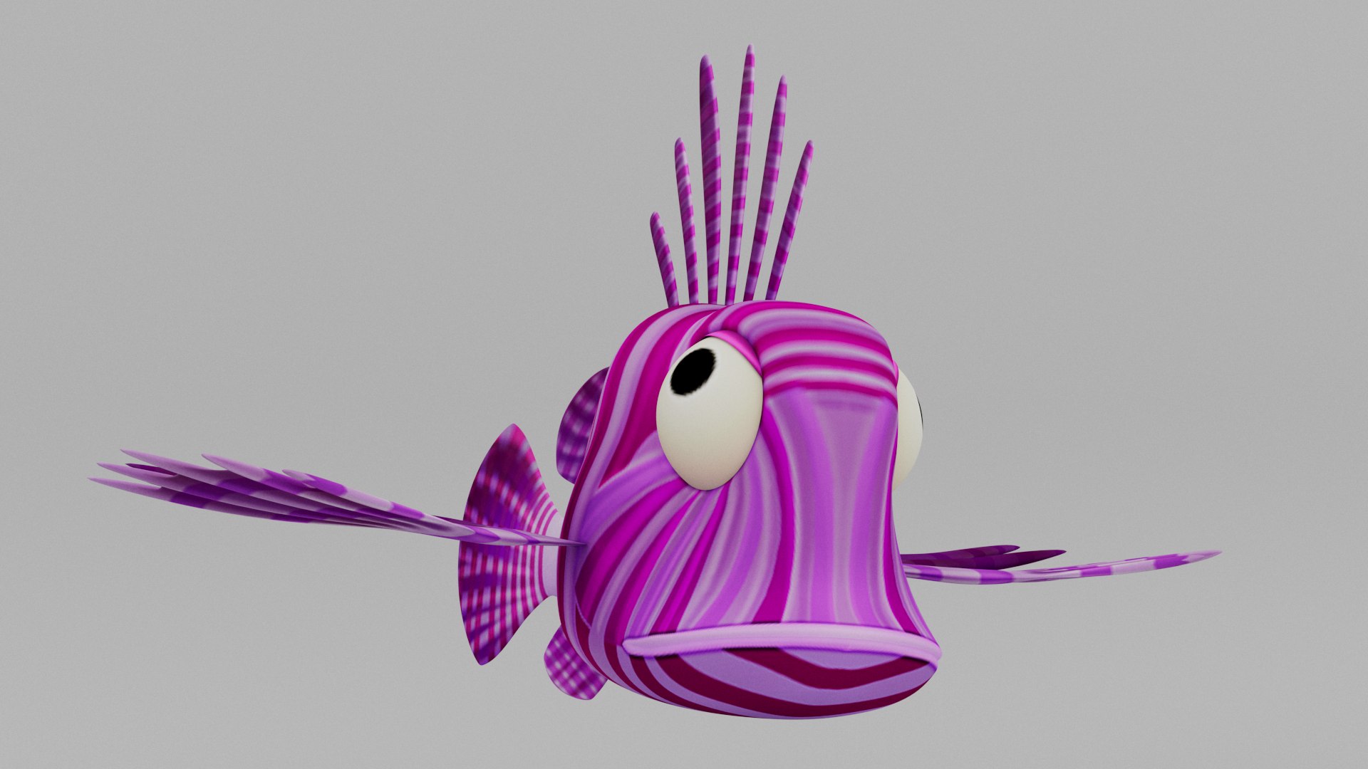 Lion Fish Cartoon Animate 3D Model - TurboSquid 2362335
