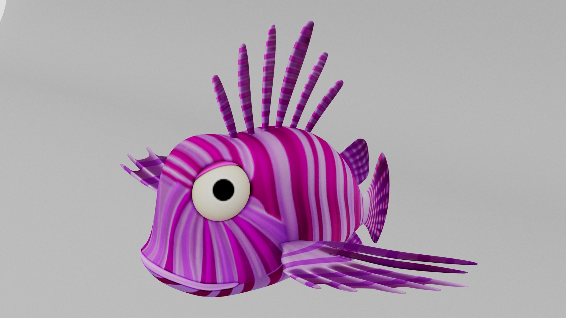 Lion Fish Cartoon Animate 3D Model - TurboSquid 2362335