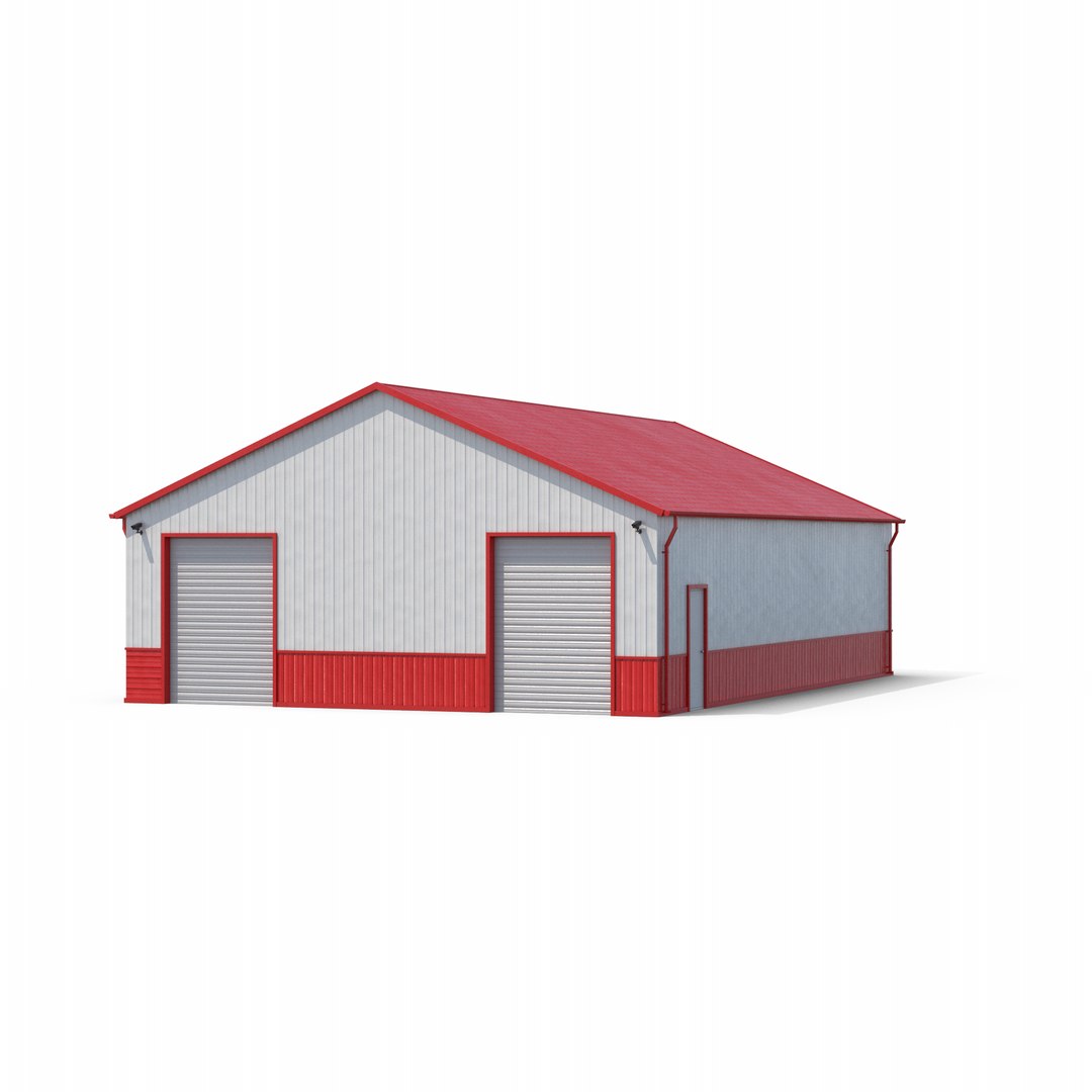 Red Industrial Building Model - TurboSquid 2157451