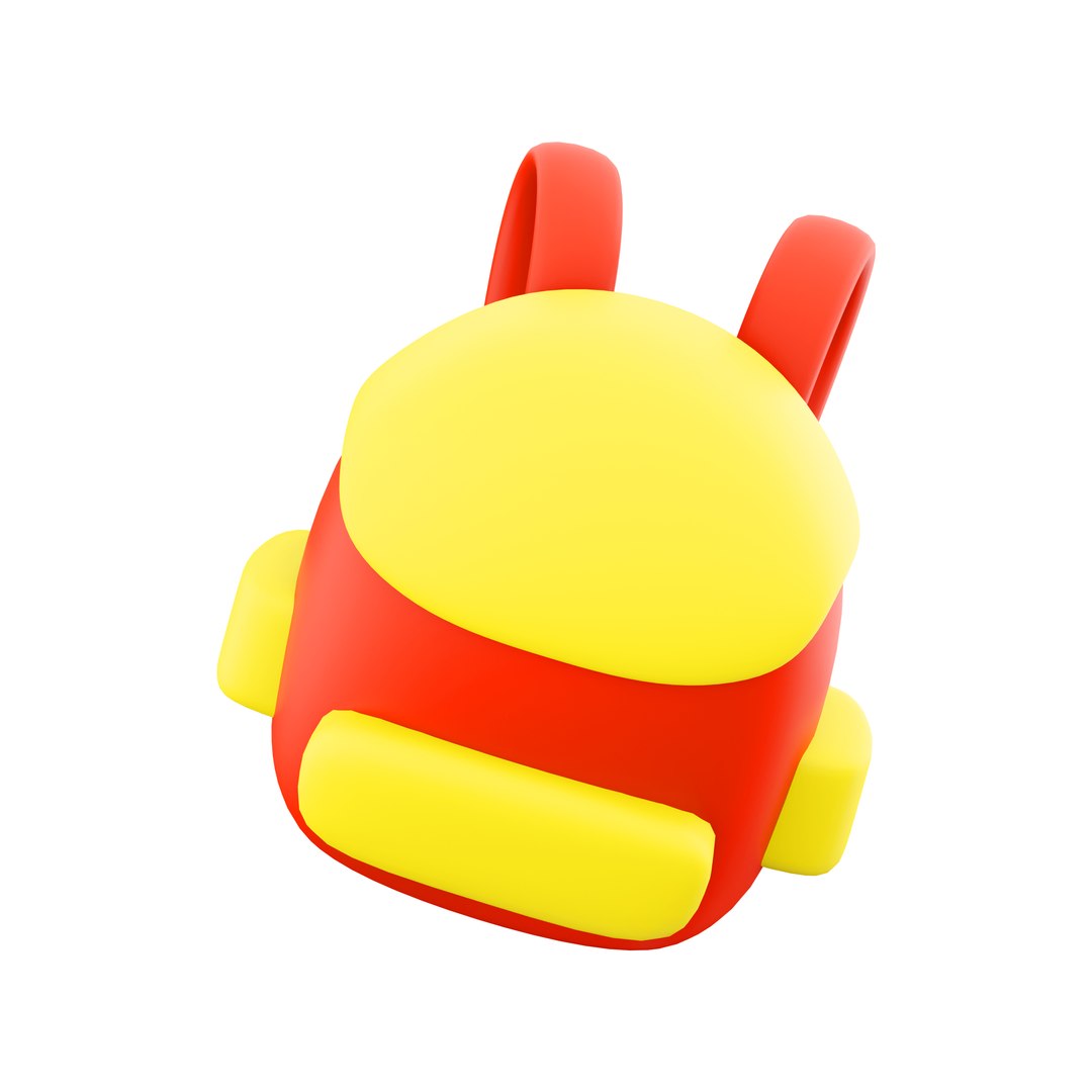 Red School Backpack Icon 3D Model - TurboSquid 2066067
