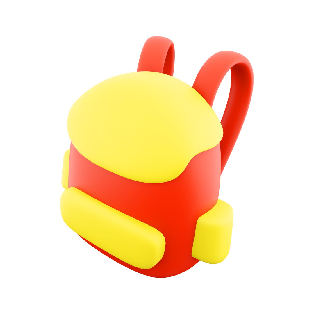 Red School Backpack Icon 3D Model - TurboSquid 2066067