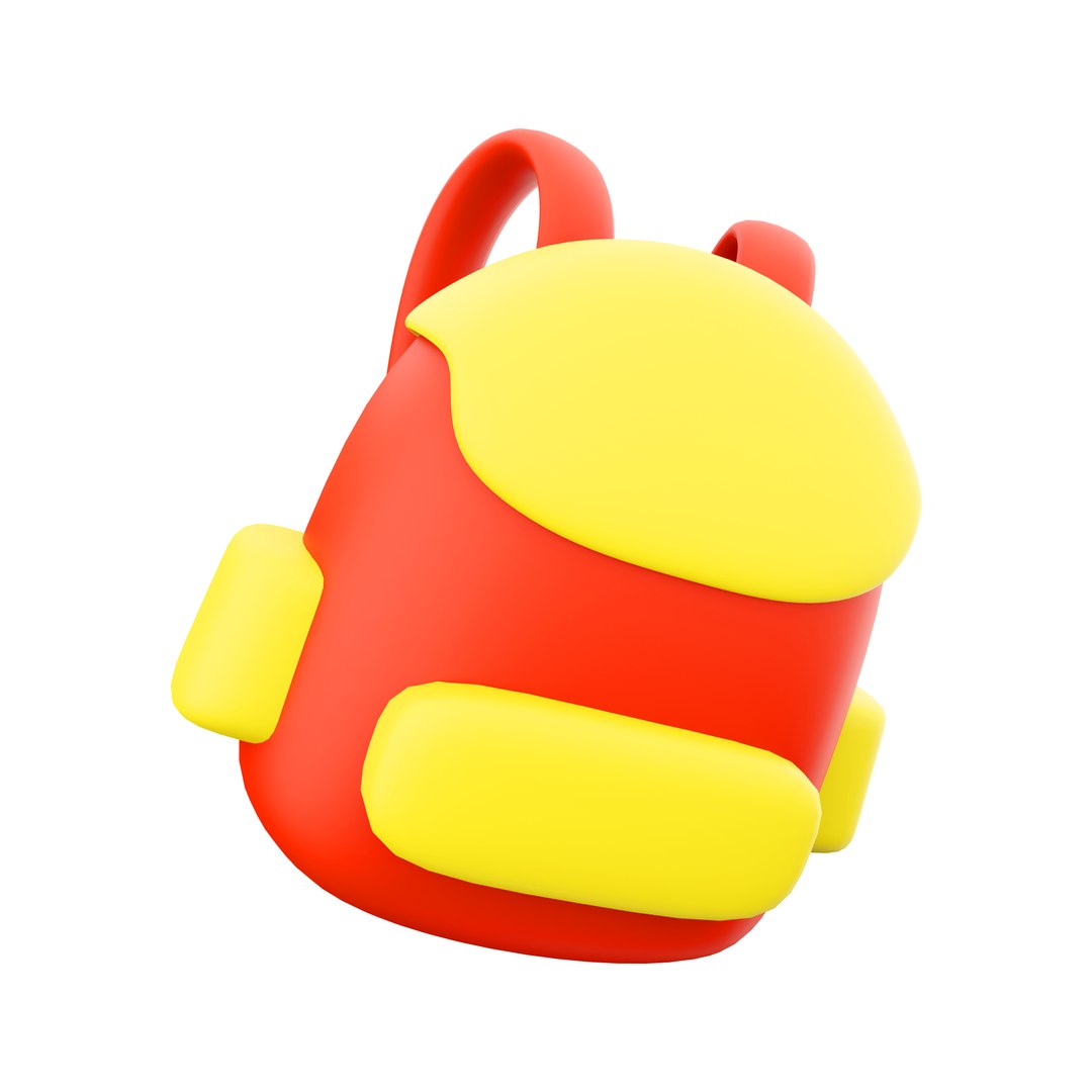 Red School Backpack Icon 3D Model - TurboSquid 2066067