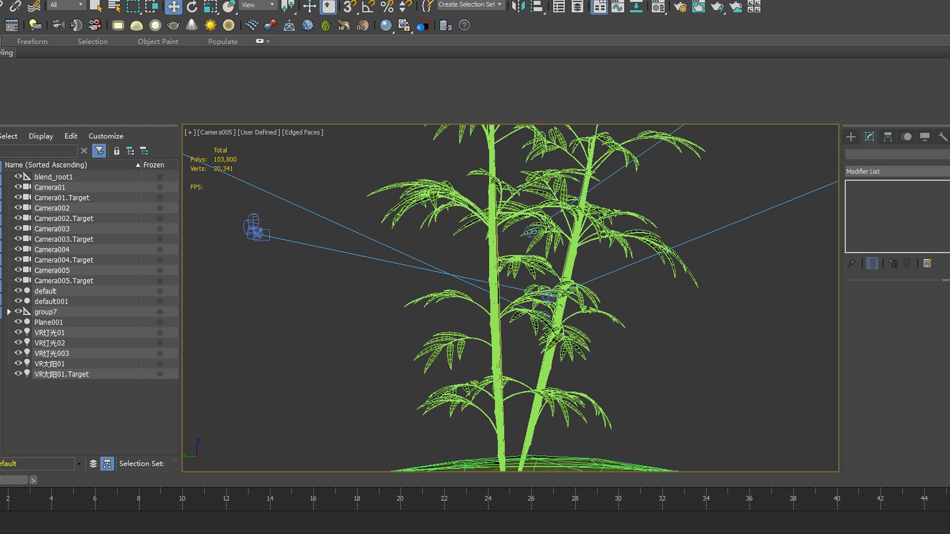 Tree Bamboo Cartoon Handpainted Visualization Stylized Plant Model ...